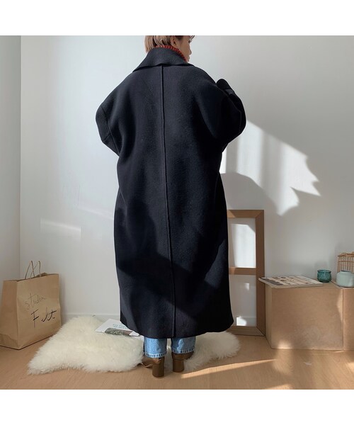 no brand（ノーブランド）の「【NOKCHA original】wool over coat/deep navy_no0049 ...