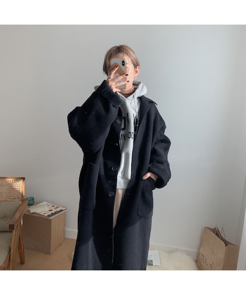 no brand（ノーブランド）の「【NOKCHA original】wool over coat/deep navy_no0049 ...
