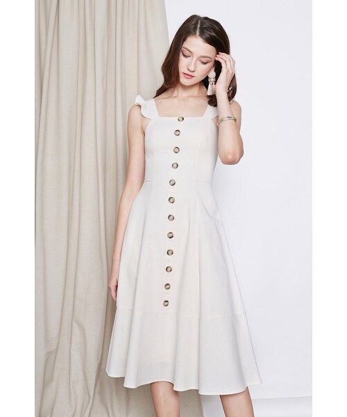 Intoxiquette（イントキシケイト）の「*INTQ LABEL* MEL FLUTTER SLEEVE MIDI DRESS IN ...