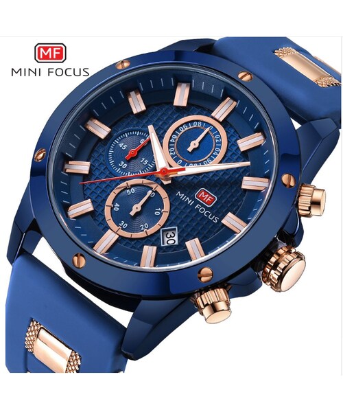 no brand（ノーブランド）の「【全4色】 MINIFOCUS 2018メンズファッションスポーツウォッチメンズクォーツアナログ日付時計シリコンミリタリー腕時計（アナログ腕時計）」 - WEAR