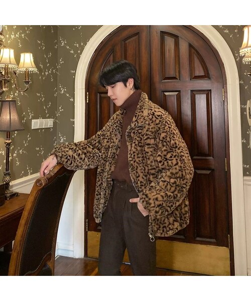 no brand（ノーブランド）の「Leopard print boa jacket（ブルゾン）」 - WEAR