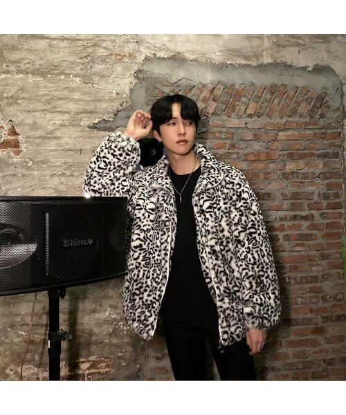 no brand（ノーブランド）の「Leopard print boa jacket（ブルゾン）」 - WEAR