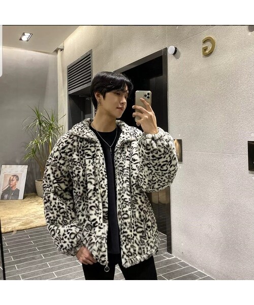 no brand（ノーブランド）の「Leopard print boa jacket（ブルゾン）」 - WEAR
