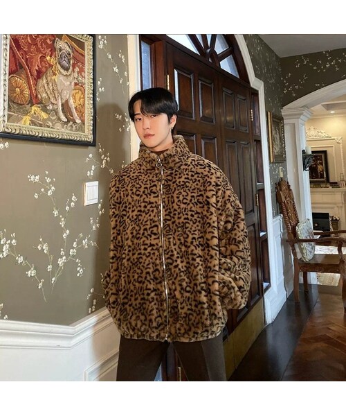 no brand（ノーブランド）の「Leopard print boa jacket（ブルゾン）」 - WEAR