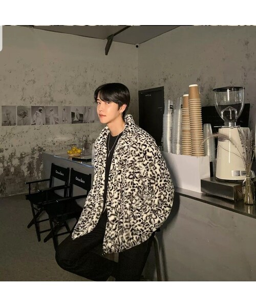 no brand（ノーブランド）の「Leopard print boa jacket（ブルゾン）」 - WEAR