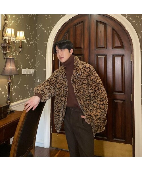 no brand（ノーブランド）の「Leopard print boa jacket（ブルゾン）」 - WEAR