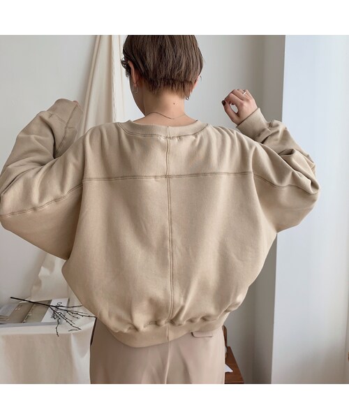no brand（ノーブランド）の「【nokcha original】stitch mtm/beige_nt0325（Tシャツ/カットソー ...