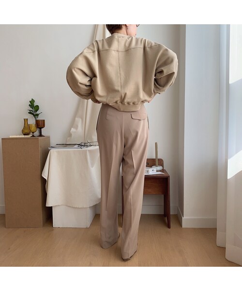 no brand（ノーブランド）の「【nokcha original】stitch mtm/beige_nt0325（Tシャツ/カットソー ...