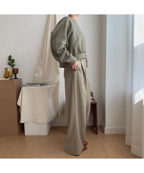 no brand（ノーブランド）の「【nokcha original】stitch mtm/khaki_nt0326（Tシャツ/カットソー ...
