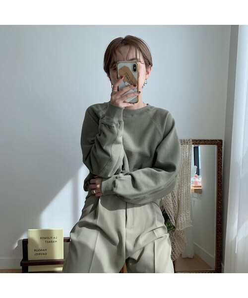 no brand（ノーブランド）の「【nokcha original】stitch mtm/khaki_nt0326（Tシャツ/カットソー ...