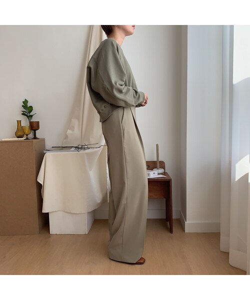 no brand（ノーブランド）の「【nokcha original】stitch mtm/khaki_nt0326（Tシャツ/カットソー ...