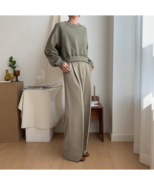 no brand（ノーブランド）の「【nokcha original】stitch mtm/khaki_nt0326（Tシャツ/カットソー ...