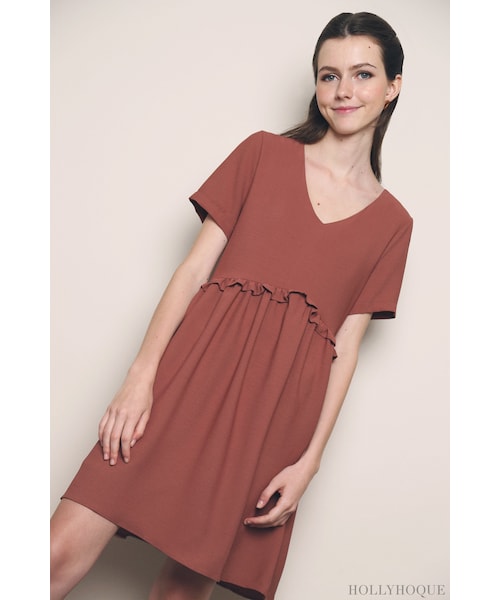 Hollyhoque（ホーリーホキュー）の「Celio Ruffles Babydoll Dress Rose（）」 - WEAR