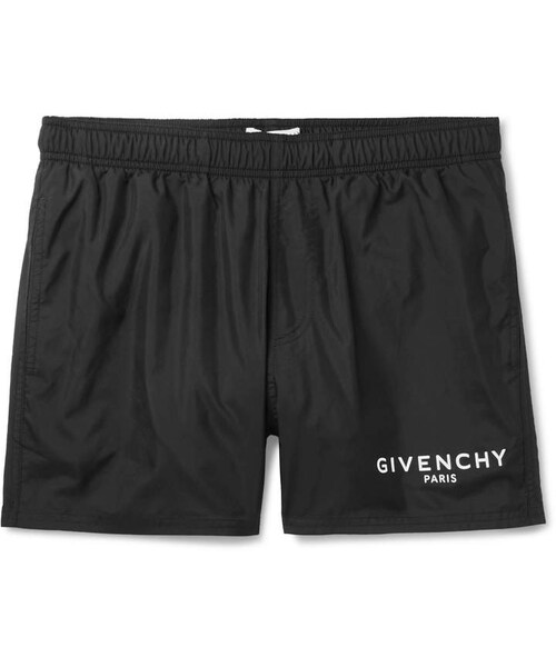GIVENCHY（ジバンシイ）の「Givenchy Short-Length Logo-Print Swim Shorts（水着）」 - WEAR