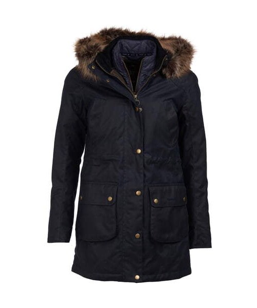 Barbour（バブアー）の「Barbour Thrunton Waxed Cotton Jacket with Faux Fur Trim（）」 - WEAR