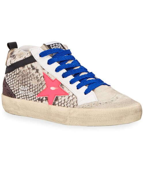 GOLDEN GOOSE（ゴールデングース）の「Golden Goose Mid Star Python-Print Wing-Tip ...