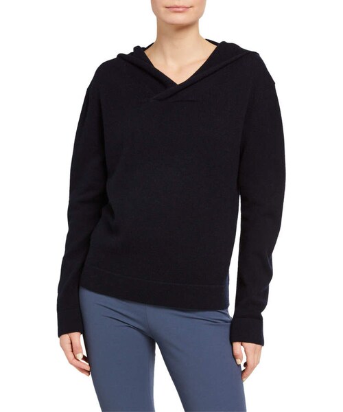 VINCE（ヴィンス）の「Vince Cross-Front Wool-Cashmere Hoodie（ニット/セーター）」 - WEAR