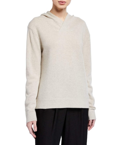 VINCE（ヴィンス）の「Vince Cross-Front Wool-Cashmere Hoodie（ニット/セーター）」 - WEAR