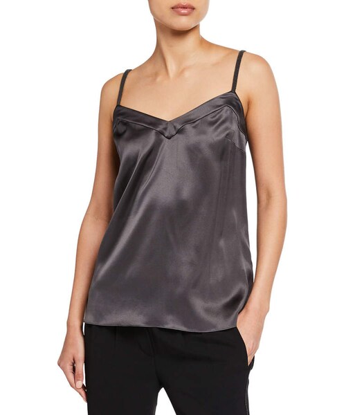 BRUNELLO CUCINELLI（ブルネロクチネリ）の「Brunello Cucinelli V-Neck Silk Cami with ...