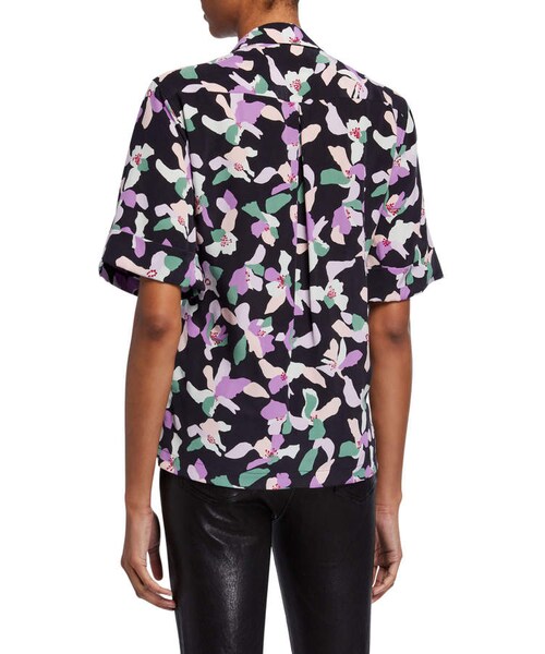 EQUIPMENT（エキップモン）の「Equipment Parnella Floral Button-Front Silk Blouse ...