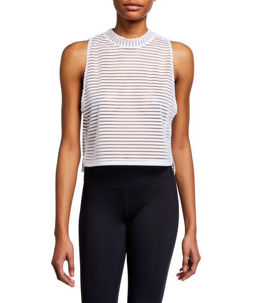 Onzie（オンジー）の「Onzie Edge Striped Mesh Tank Top（タンクトップ）」 - WEAR