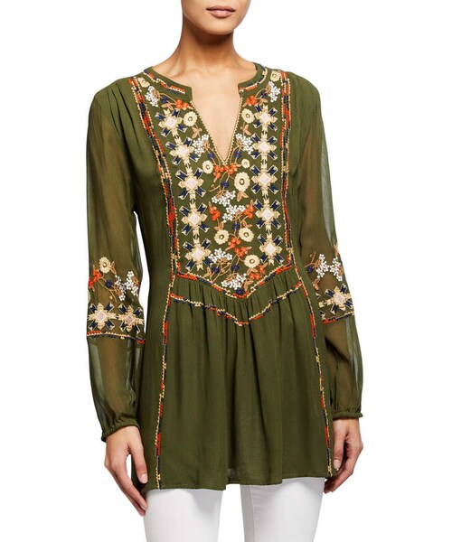 Tolani（トラニ）の「Tolani Lauren Embroidered Long-Sleeve Tunic（）」 - WEAR