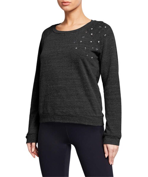 MONROW（モンロー）の「Monrow Vintage Raglan-Sleeve Sweatshirt with Clustered ...