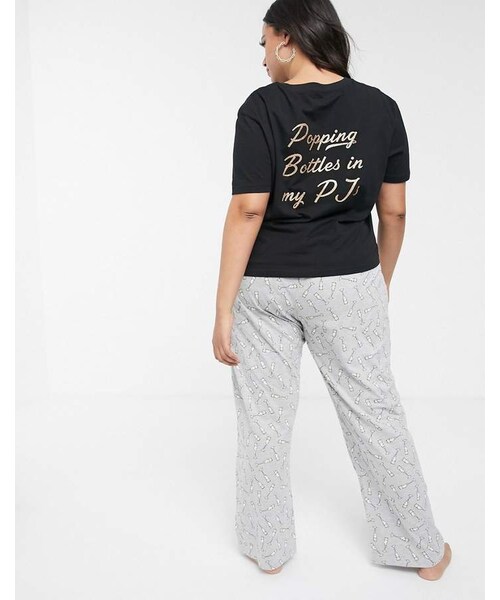 Asos(エイソス)の「asos Curve Asos Design Curve Popping Bottles In My Pjs Tee