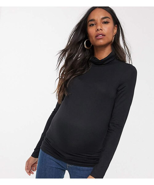 New look（ニュールック）の「New Look Maternity roll neck top in black（マタニティウェア ...