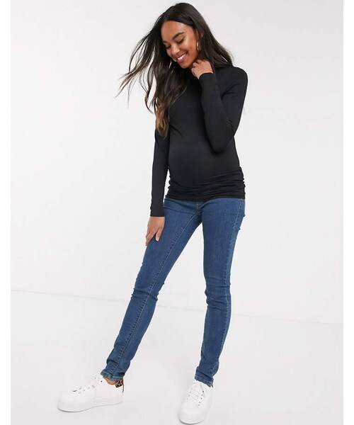 New look（ニュールック）の「New Look Maternity roll neck top in black（マタニティウェア ...