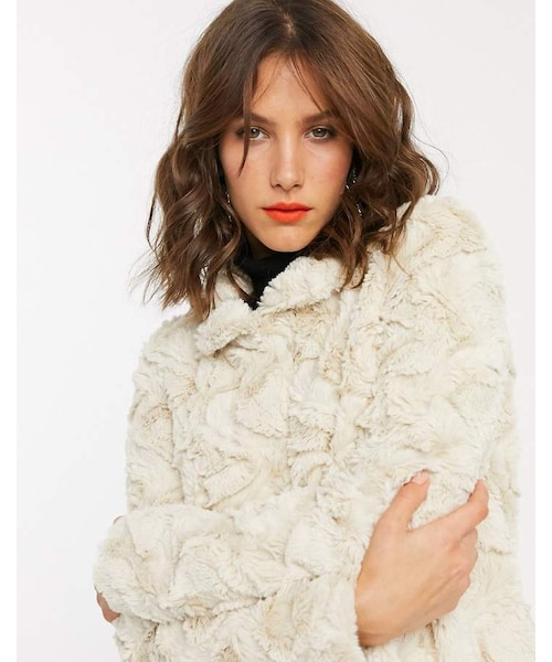 Vero Moda（-）の「Vero Moda faux fur jacket in cream（）」 - WEAR
