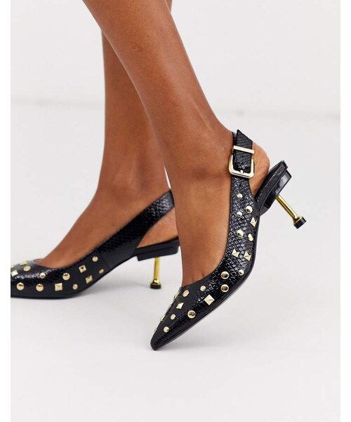 asos（エイソス）の「Asos Design ASOS DESIGN Starry studded slingback kitten ...