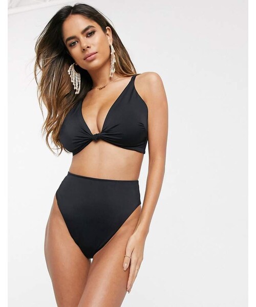 asos（エイソス）の「Asos Design ASOS DESIGN recycled fuller bust mix and match knot front bikini top in ...