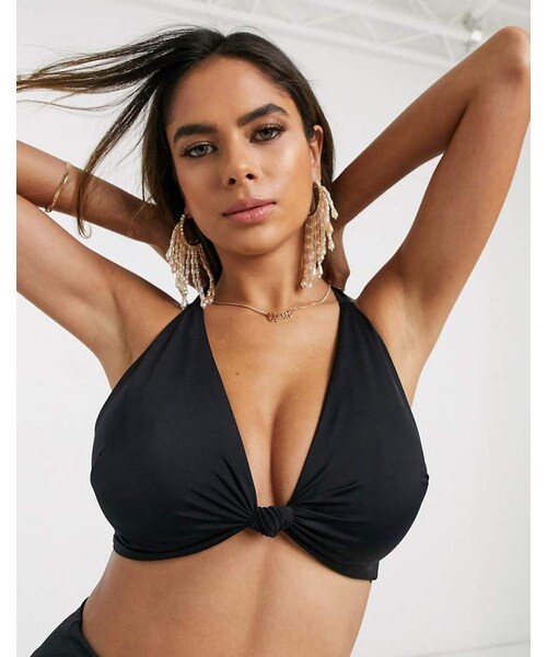 asos（エイソス）の「Asos Design ASOS DESIGN recycled fuller bust mix and match knot front bikini top in ...