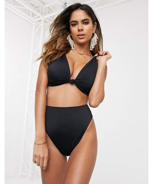 asos（エイソス）の「Asos Design ASOS DESIGN recycled fuller bust mix and match knot front bikini top in ...