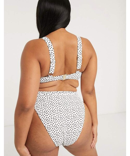 South Beach（サウスビーチ）の「South Beach Curve Exclusive mix and match high waist bikini bottom in white ...