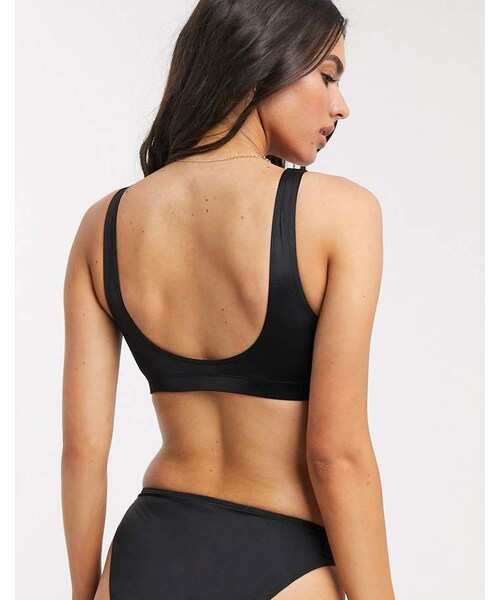 MONKI（モンキ）の「Monki recycled scoop neck mix & match bikini top in black（水着）」 - WEAR