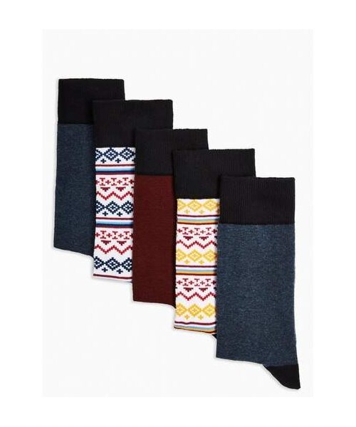 TOPMAN（トップマン）の「Topman Mens Multi Fair Isle Socks 5 Pack（ソックス/靴下）」 - WEAR