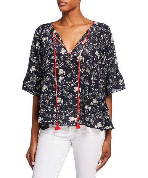 Johnny Was（ジョニーワズ）の「Johnny Was Lago Printed Split-Neck Short-Sleeve ...