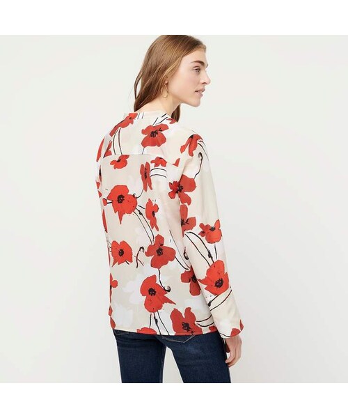 J.CREW（ジェイクルー）の「J.Crew Silk tunic in ivory poppy floral print（その他トップス ...