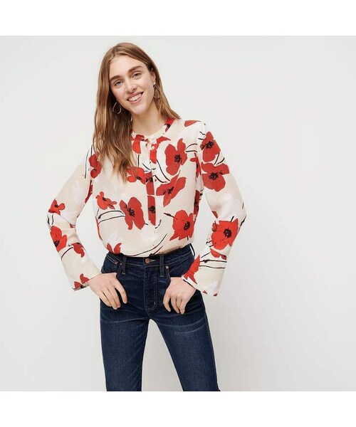 J.CREW（ジェイクルー）の「J.Crew Silk tunic in ivory poppy floral print（その他トップス ...