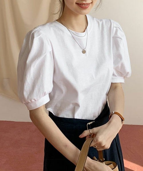 DHOLIC（ディーホリック）の「パフスリーブTシャツ（Tシャツ/カットソー）」 - WEAR