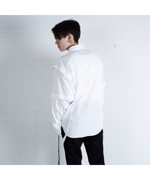 YohKi（ヨウキ）の「"Henkei" stand collar shirt (WHITE)（シャツ/ブラウス）」 - WEAR