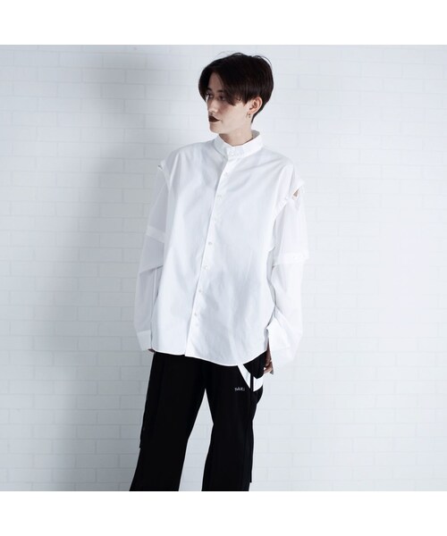 YohKi（ヨウキ）の「"Henkei" stand collar shirt (WHITE)（シャツ/ブラウス）」 - WEAR
