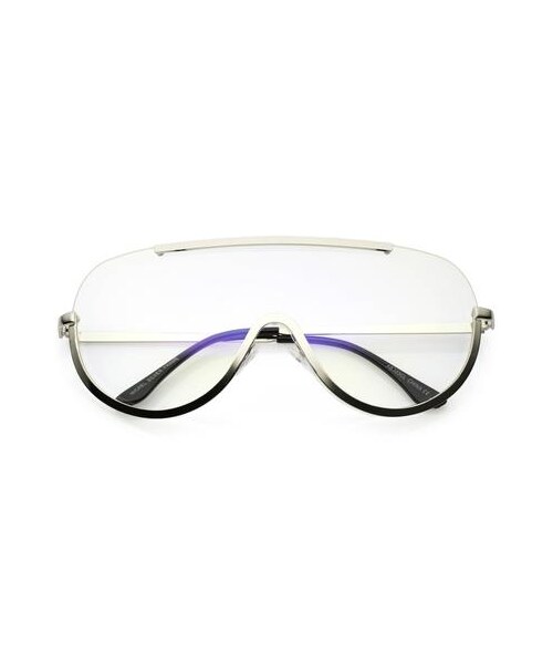 ZeroUV（-）の「Oversize Semi Rimless Metal Trim Shield Blue Light Glasses ...