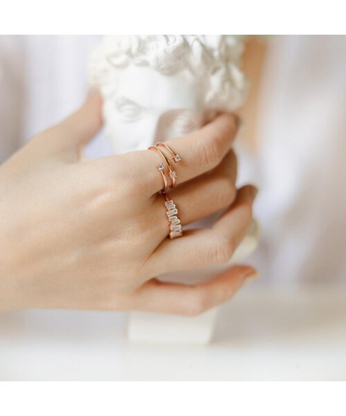 By Invite Only（バイインバイトオンリー）の「Rose Gold Comet Cubic Ring（）」 - WEAR
