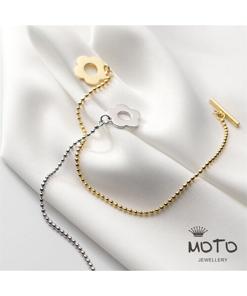 no brand（ノーブランド）の「ブレスレット S925シルバー 花型OTバー おまけにパワーストーンブレスレット バングル 純銀製 花型Tバーデザイン 金属アレルギー対応 ニッケルフリー ...