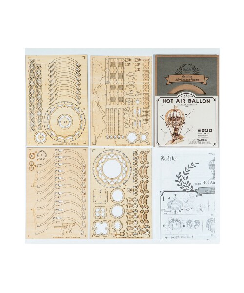 no brand（ノーブランド）の「【ROBOTIME】 熱気球 TG406 3D立体パズル 組み立て簡単 木製プラモデル DIY 組み立て ...