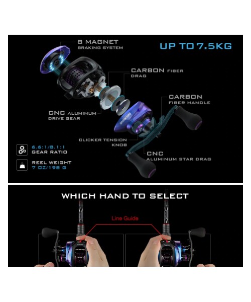 no brand（ノーブランド）の「【Piscifun】 ピシファン スパークプロ Spark Pro ベイトキャスティングリール カーボン ...