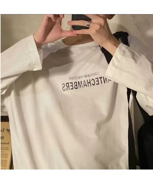 no brand（ノーブランド）の「design print long t-shirts（Tシャツ/カットソー）」 - WEAR